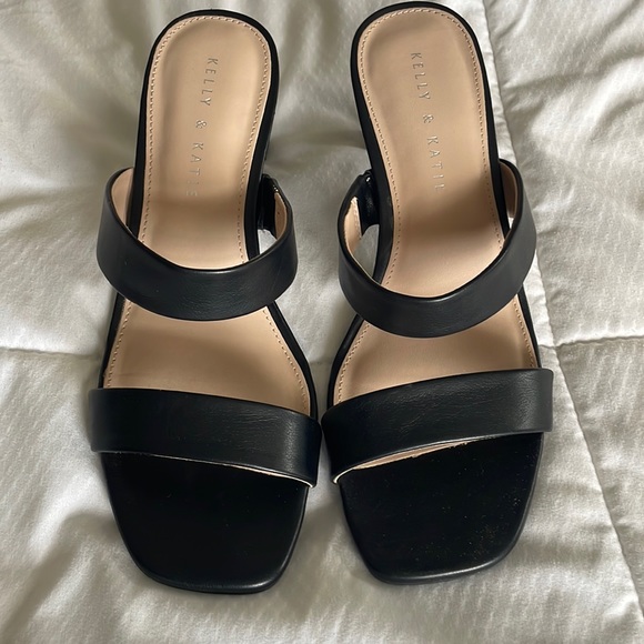 Shoes | Kelly And Katie Black Open Toed Heels | Poshmark